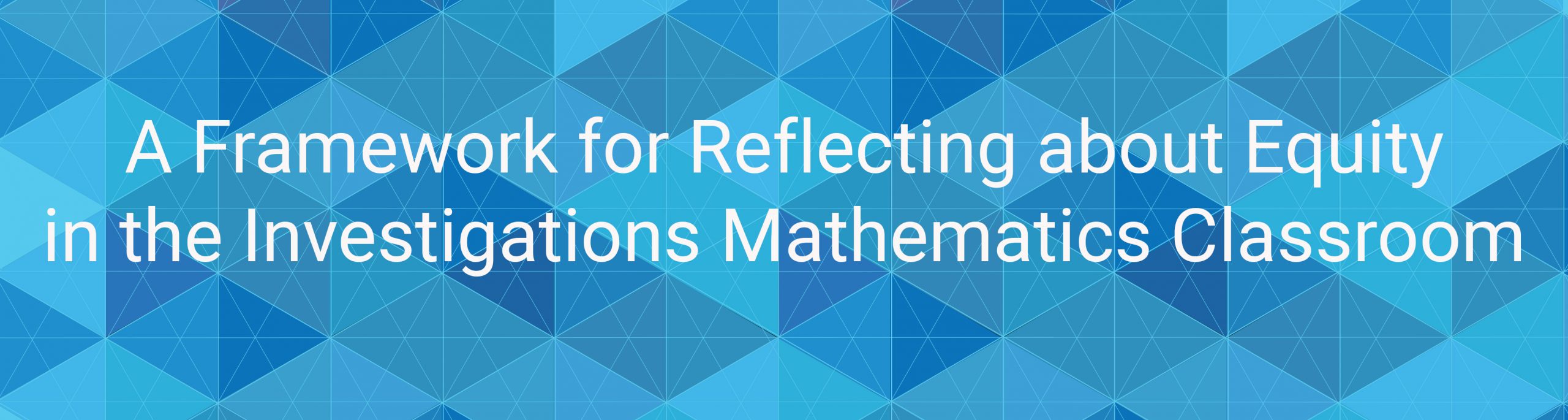 A Framework for Reflecting about Equity in the Investigations ...